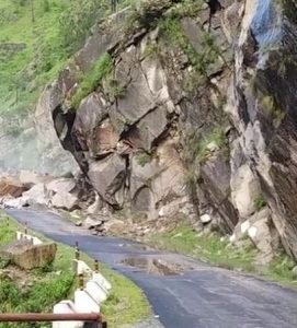 A video of a small but spectacular rockslide from Uttarakhand - The ...