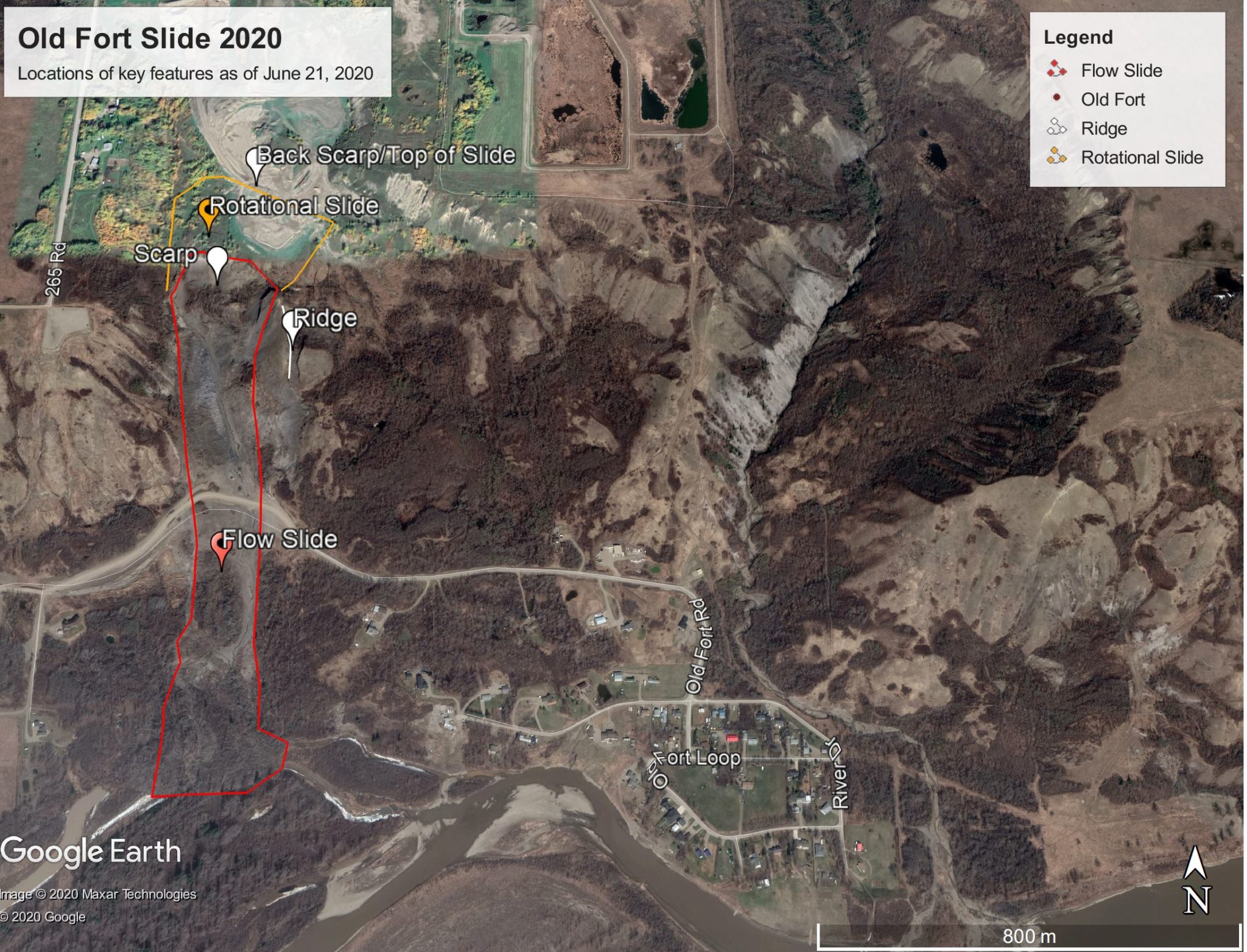 The Old Fort landslide has reactivated - about 100 m of new movement ...