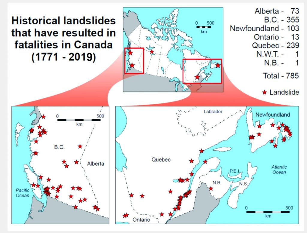 Historical landslides that have resulted in fatalities in Canada - The ...